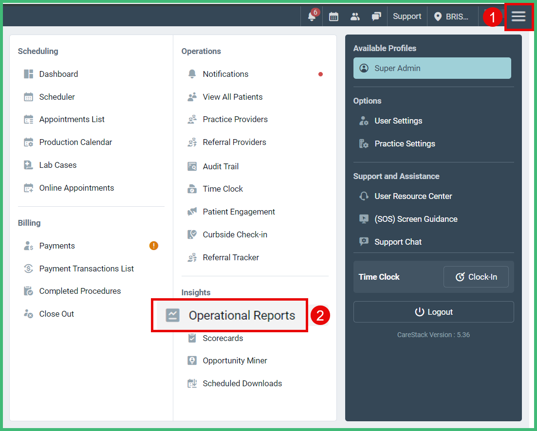 Generate Production Summary Report – CareStack