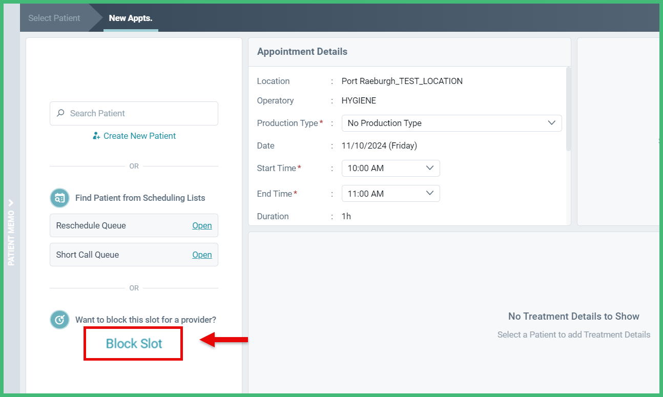 Create One-Time or Recurring Block Slots – CareStack