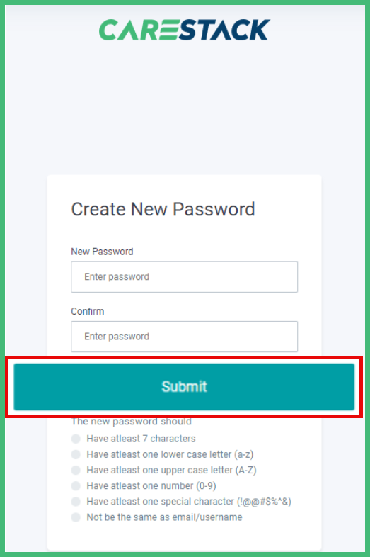 Reset Password for a User – CareStack