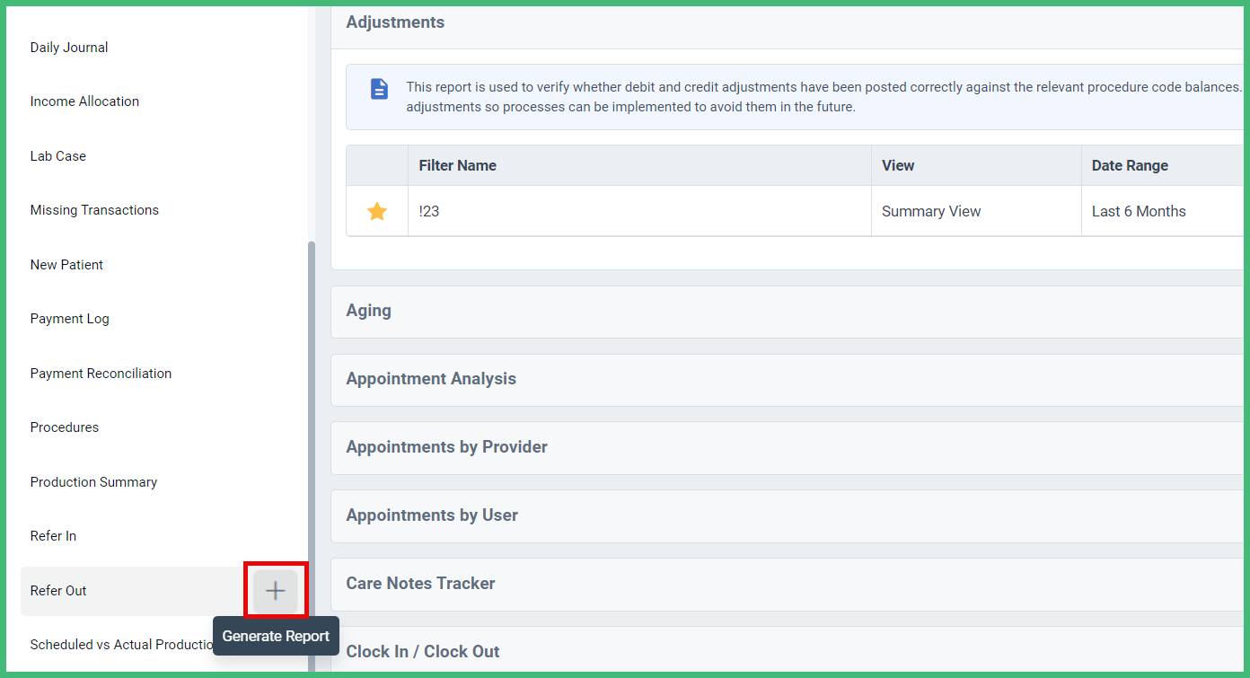 Manage the Refer Out Report – CareStack