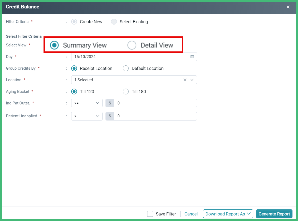 Overview of Credit Balance Report – CareStack