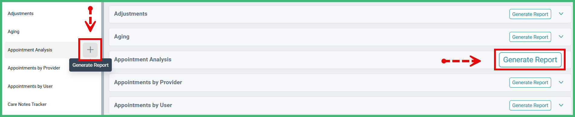 Generate Appointment Analysis Report – CareStack