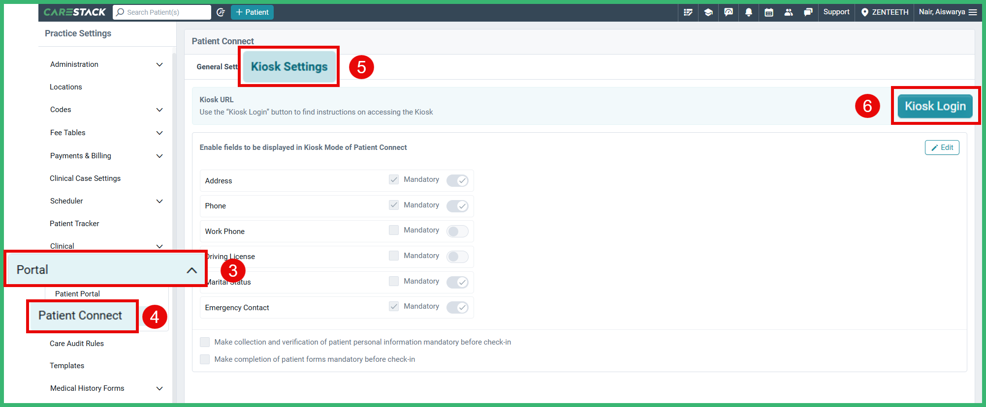 Set Up Kiosk Login using One Time Password (OTP) – CareStack