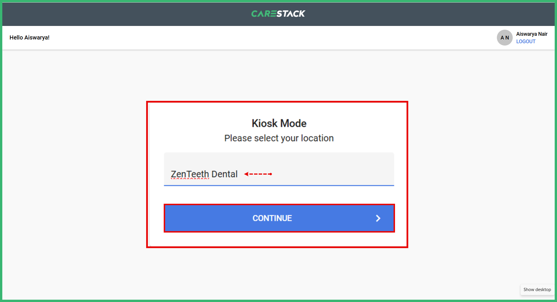 Set Up Kiosk Login using One Time Password (OTP) – CareStack