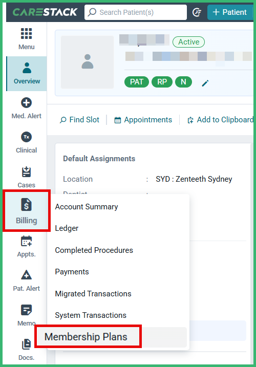 Complete the Pending Payment of a Membership Plan – CareStack