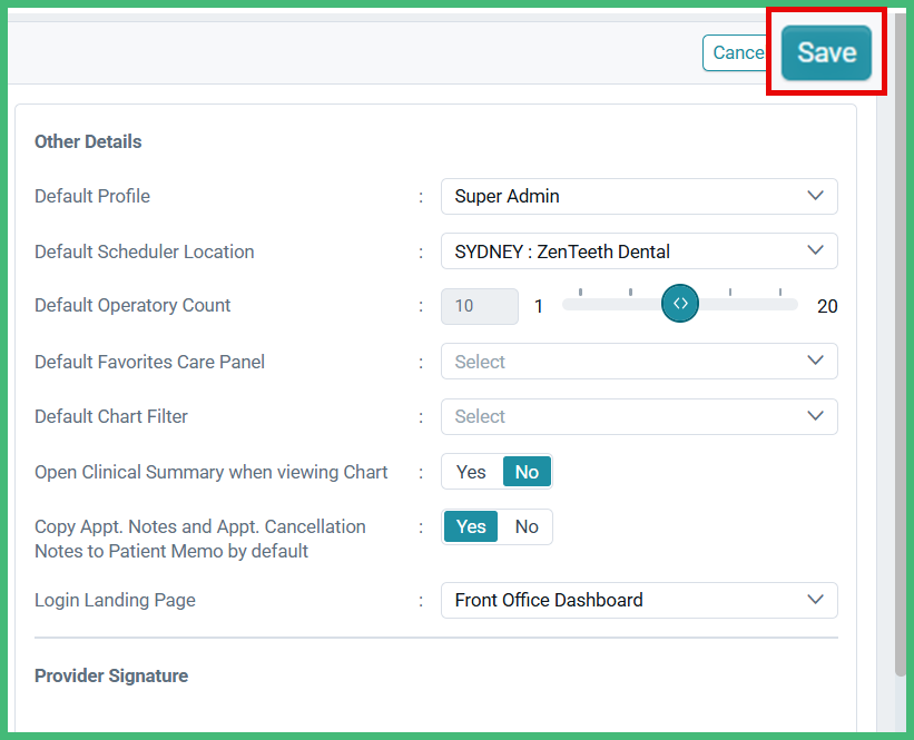 Manage User Settings – CareStack