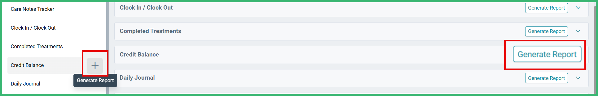 Generate Credit Balance Report – CareStack