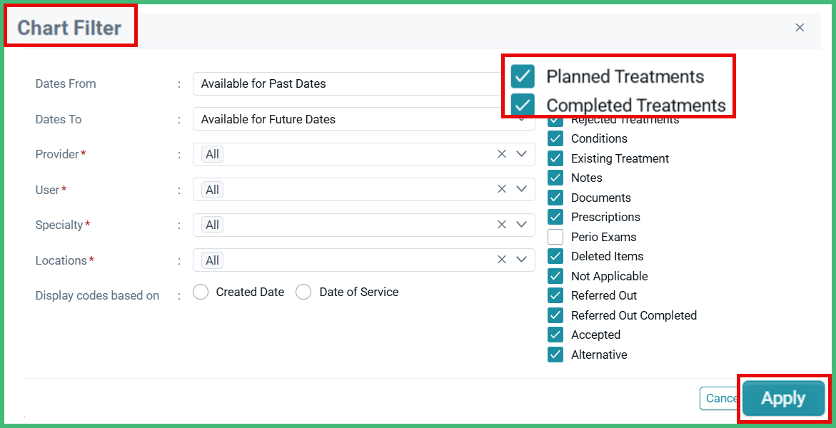 Using Chart Filters on the Clinical Page – CareStack