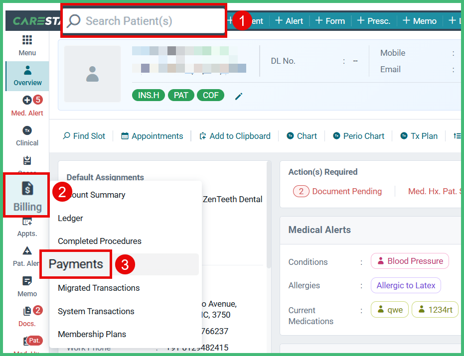 Utilise All Payments Tab in Patient Payment Slide-Out – CareStack