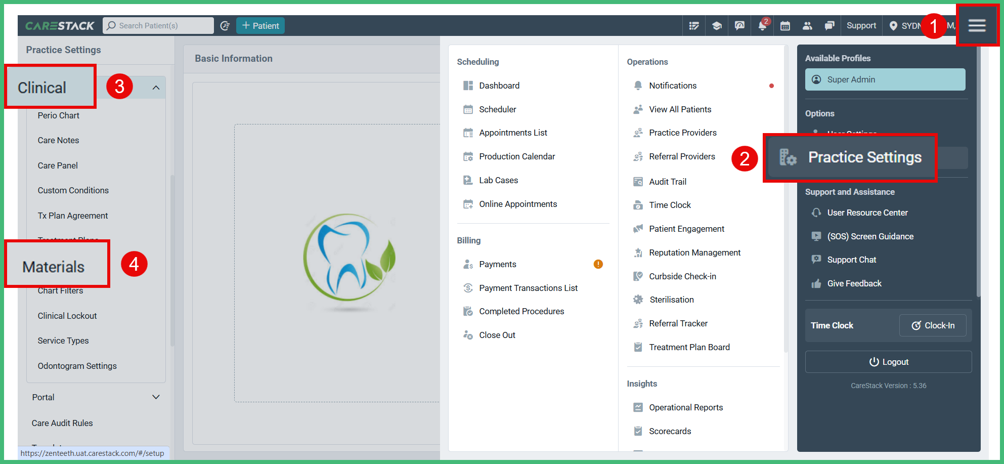 Manage Materials for Clinical Chart – CareStack
