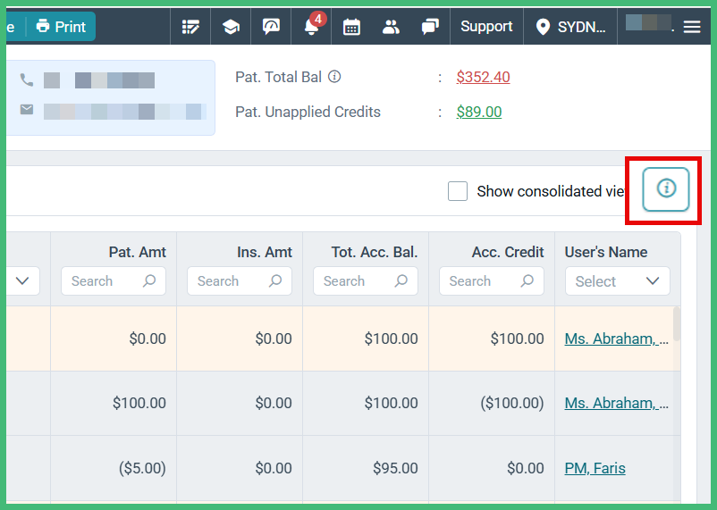 View System Transactions – CareStack
