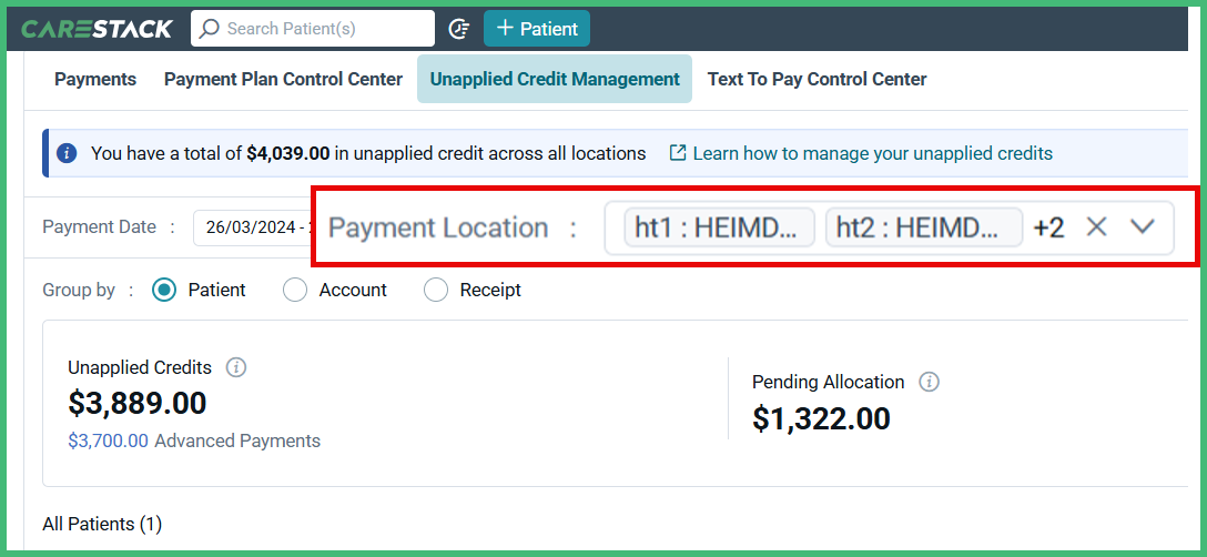 An Overview of the Unapplied Credit Management Dashboard – CareStack