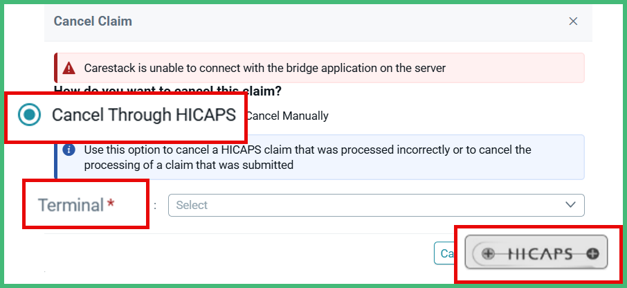 Cancel Insurance Payments or Claims Completed with HICAPS – CareStack