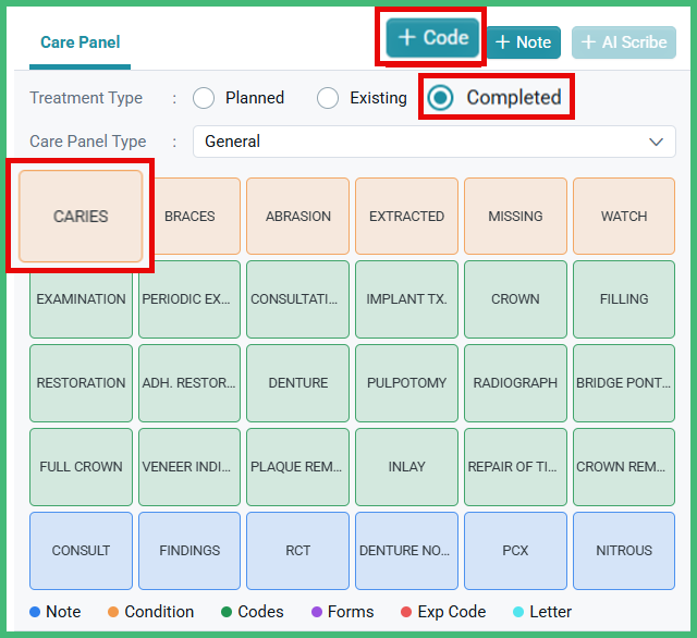 Different Touchpoints to Set Treatment Code Status – CareStack