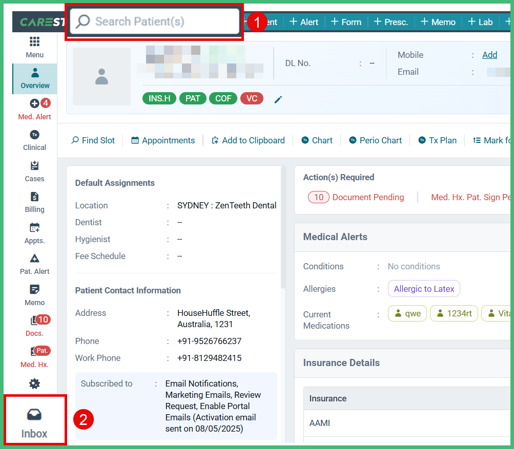 Manage Patient Correspondence (Patient Inbox) in CareStack – CareStack