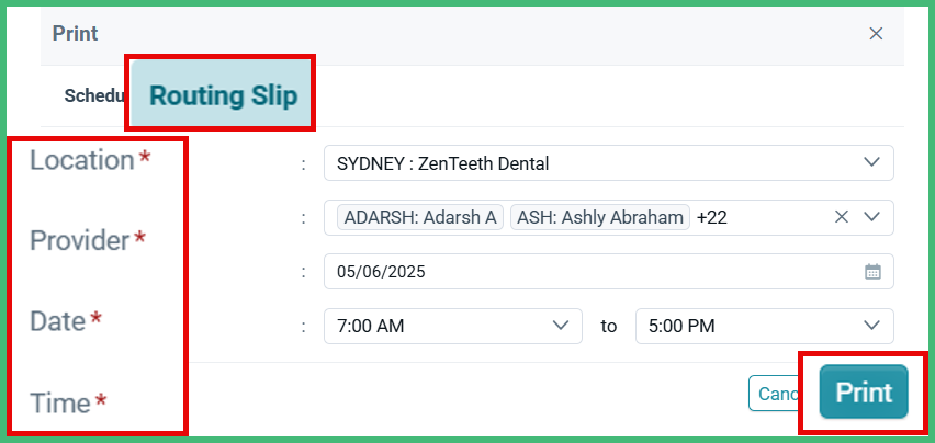 Print or Customise Routing Slips – CareStack