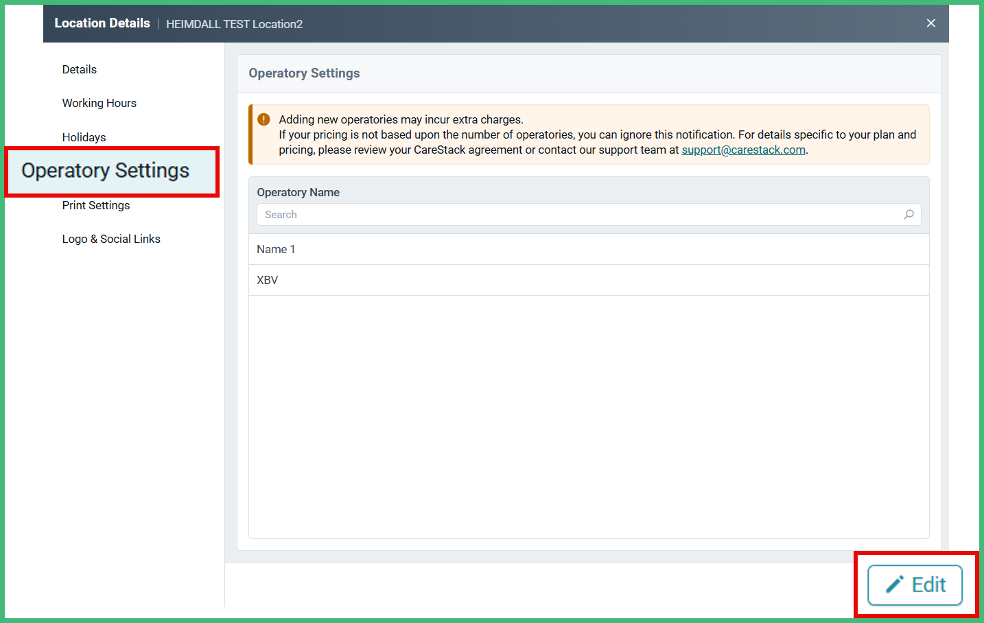 Add or Edit Operatories – CareStack