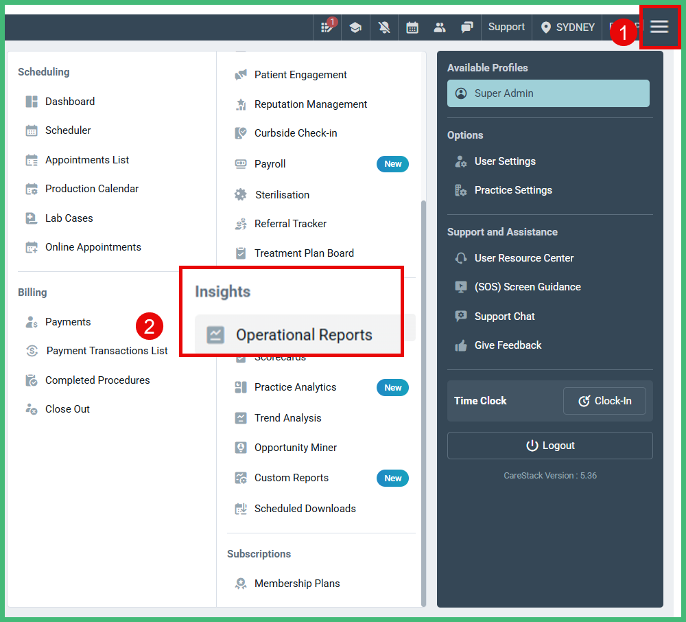 Generate Missing Transactions Report – CareStack