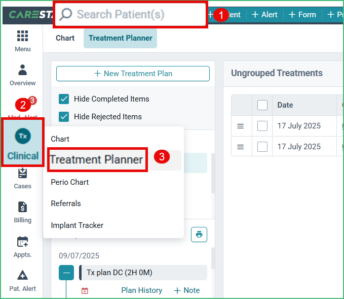 Create Treatment Phases & Add Treatments – CareStack