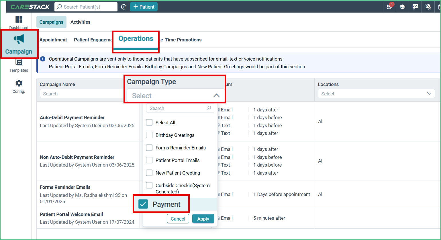 Set Up Payment Plan Reminder Campaigns – CareStack