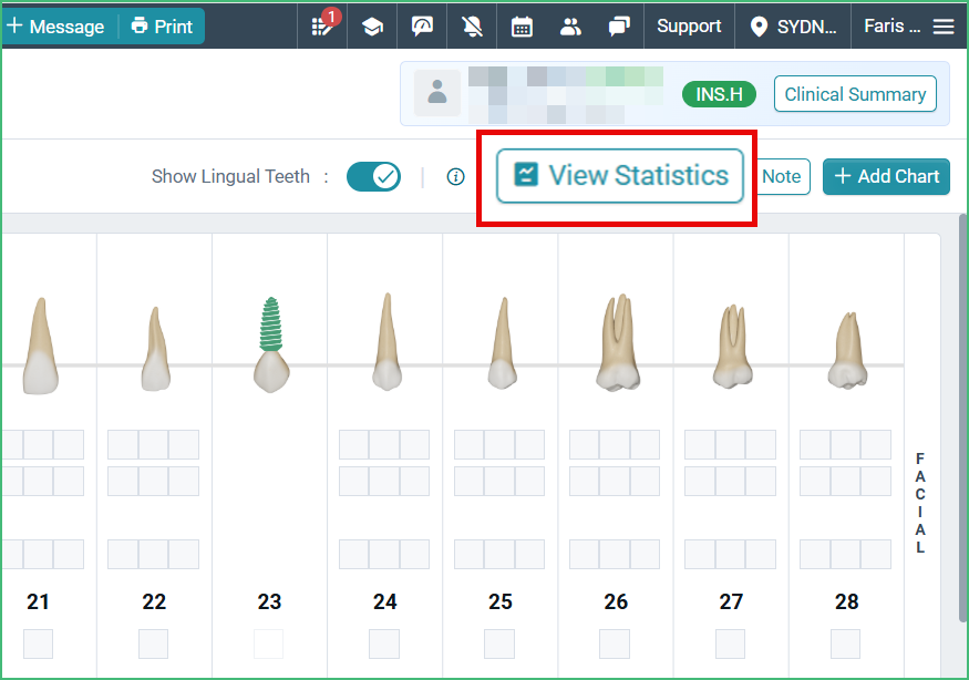 View Statistics in Perio Chart – CareStack