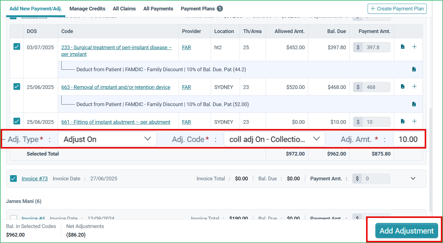 Add a Patient Payment or Adjustment & Email Payment Invoices – CareStack