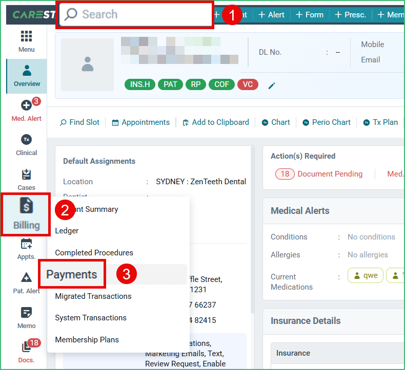 Accounting for Third Party Payments and Transaction Charges – CareStack