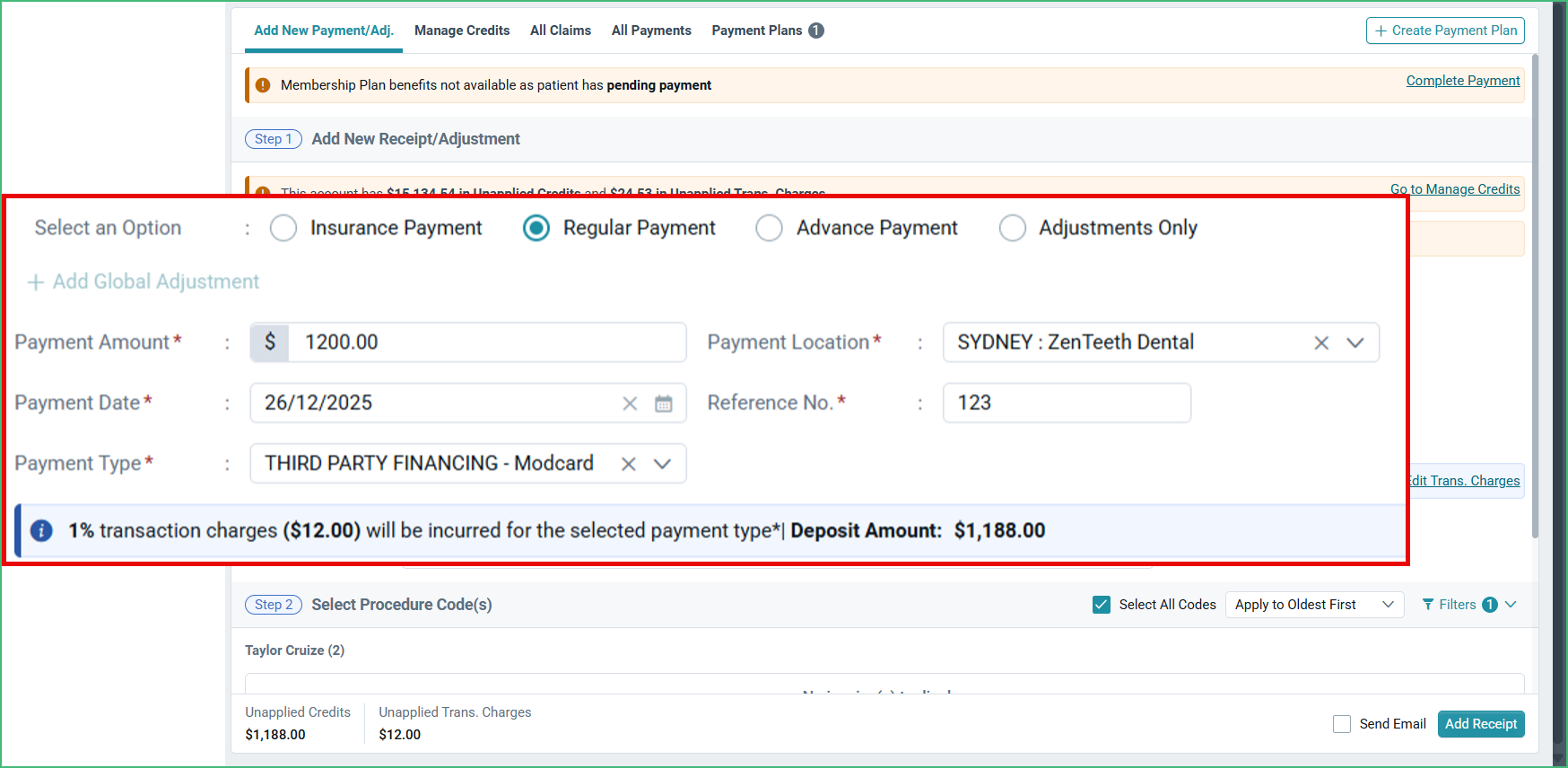 Accounting for Third Party Payments and Transaction Charges – CareStack